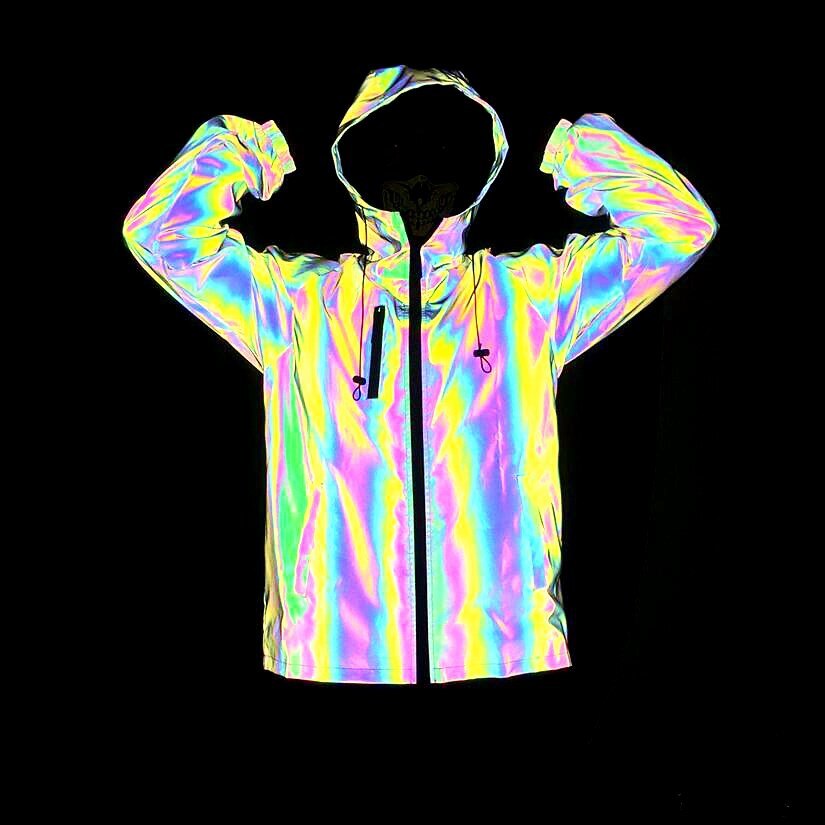 men's autumn winter colorful reflective jacket rai... – Grandado