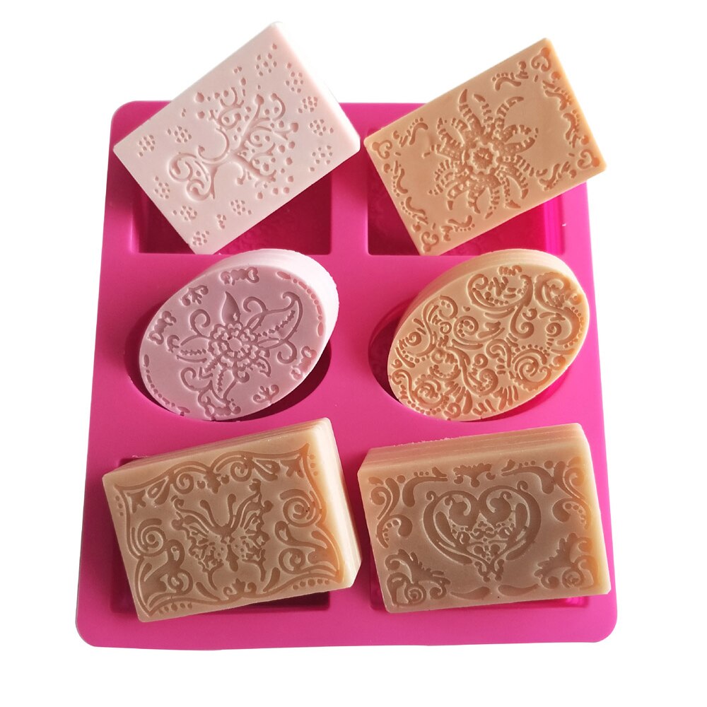 6 Cavity Rechthoek Ovale Siliconen Zeep Mal Puddin... – Grandado