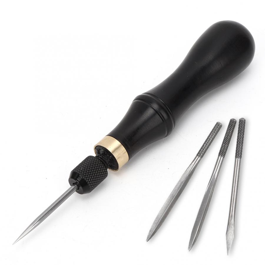 4 in 1 Stitching Awl Kit Ebony Handle DIY Leather ... – Vicedeal
