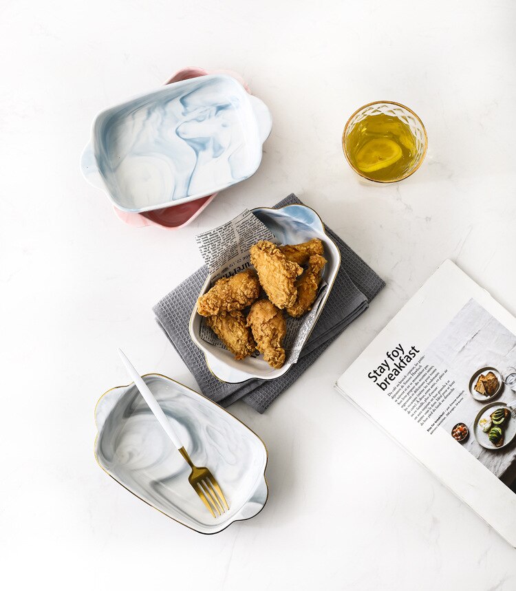 Ceramic Dinner Plate Gold Rim Ovenware Porcelain S... – Grandado