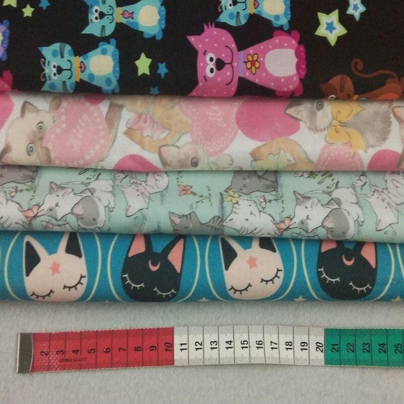 4pcs 24x22cm Pretty 4 Designs Cartoon Cats Printed... – Grandado
