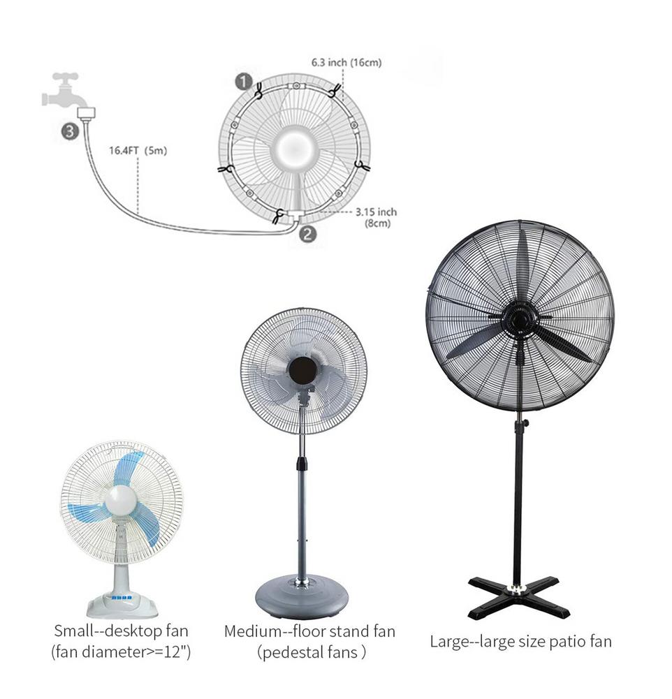 Draagbare Mist Fan Ring Kit Water Spuit Mist Fog M... – LovingPrices