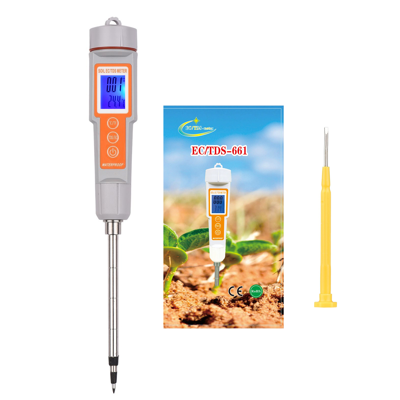 Soil Tester 3 in 1 EC/ TDS/ Temperature Digital So... – Grandado