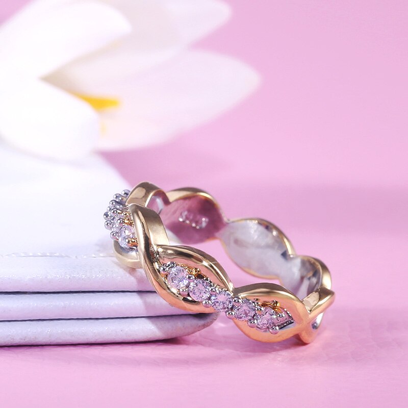 Huitan Bridal Ring Luxury Spiral Shaped Women Ring... – Grandado