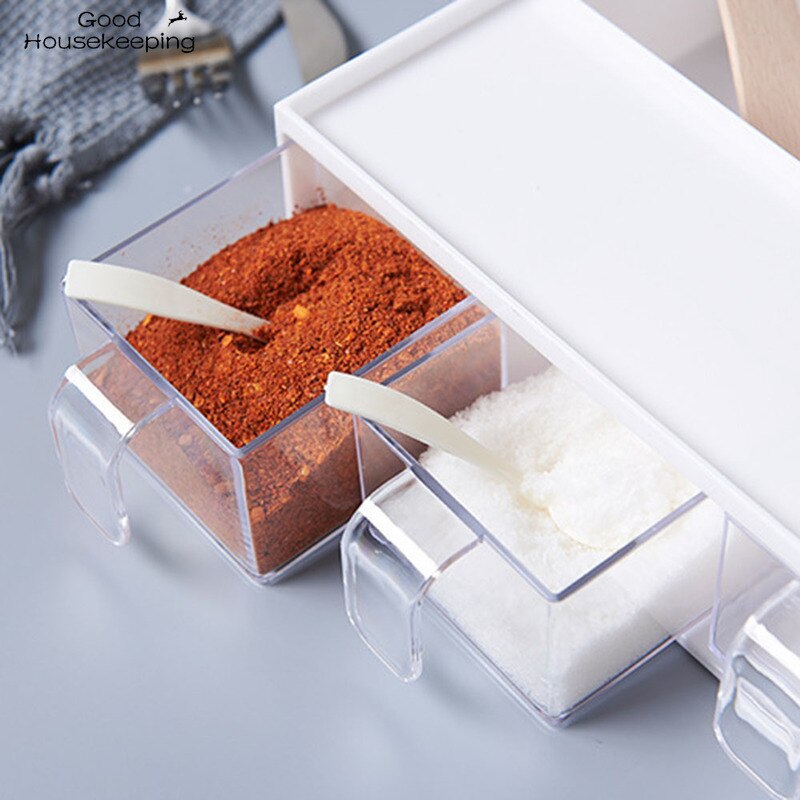 Transparent Salt Can Pepper Bottle Holder Cumin Po... – Grandado