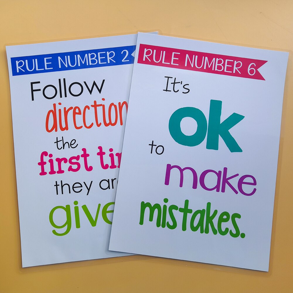 6Pcs/Set English A4 Plastic Big Card Growth Mindse... – Grandado