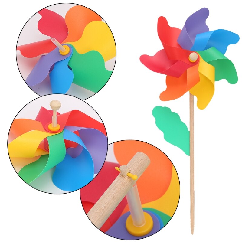 24cm Wood Garden Yard Party Windmill Wind Spinner ... – Grandado