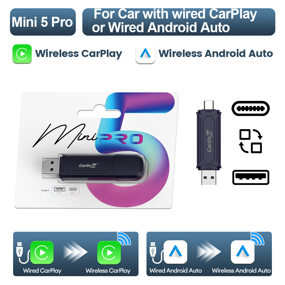 CarlinKit Mini 5 CarPlay Wireless USB Dongle Plug ... – Grandado