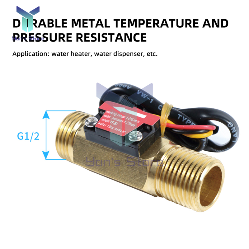 4 Points Copper Flowmeter Flow Sensor Hall Flowmet... – Grandado