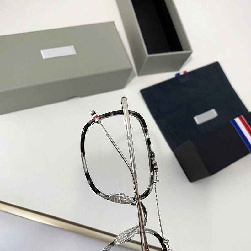 Retro THOM Eyeglasses Frames Men Metal Acetate Eye... – Grandado