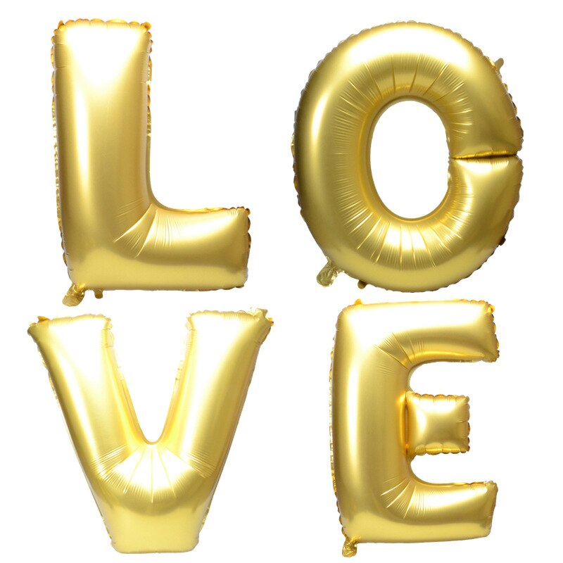 4pcs Large Silver/gold Letters "LOVE" Foil Balloon... – Grandado