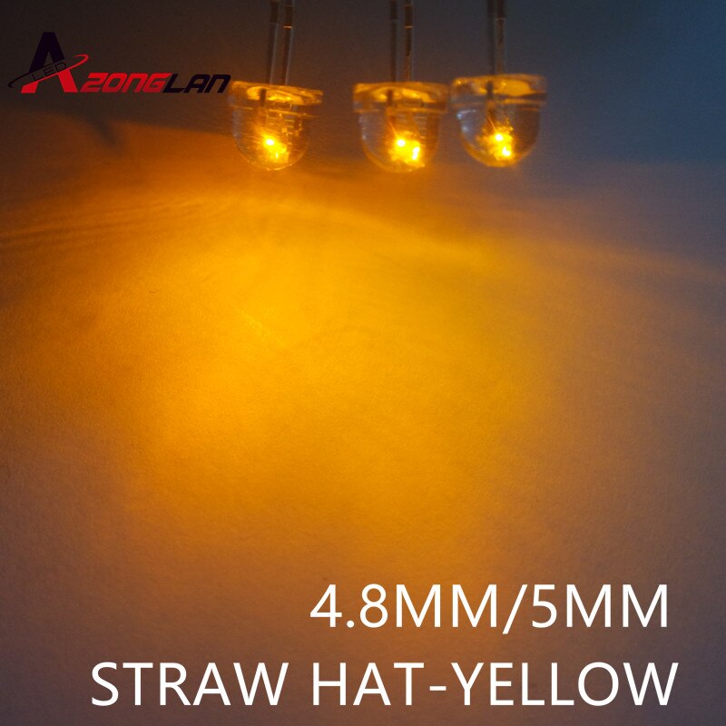 1000PCS 5mm(4.8MM) Straw Hat LED Yellow Light Colo... – Vicedeal