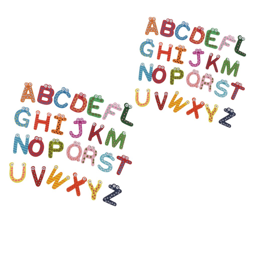 2 Sets Wooden Magnetic Capital Letters Fridge Magn... – Vicedeal
