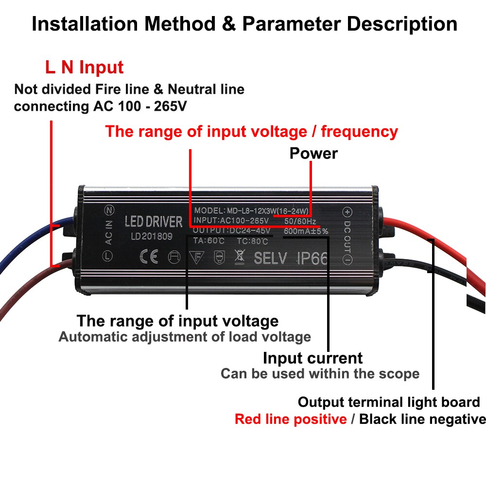 Aluminium IP66 16-24W Led-treiber 600mA AC 100-265... – Vicedeal