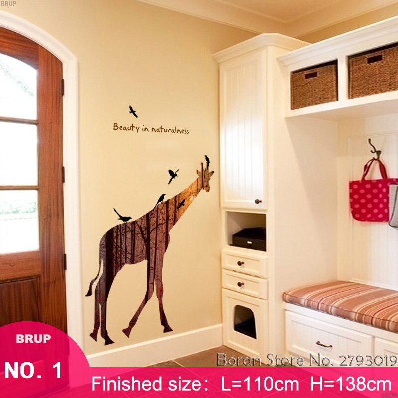 Big Size Animals Wall Stickers Art Elephant Lion D... – Vicedeal