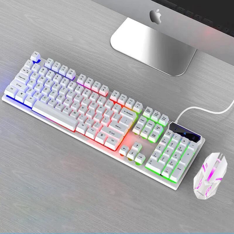 Wired Rgb Backlight Gaming Keyboard And Mouse Ergo Vicedeal
