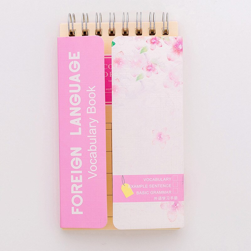 pink sakura foreign language vocabulary Coil book ... – Vicedeal