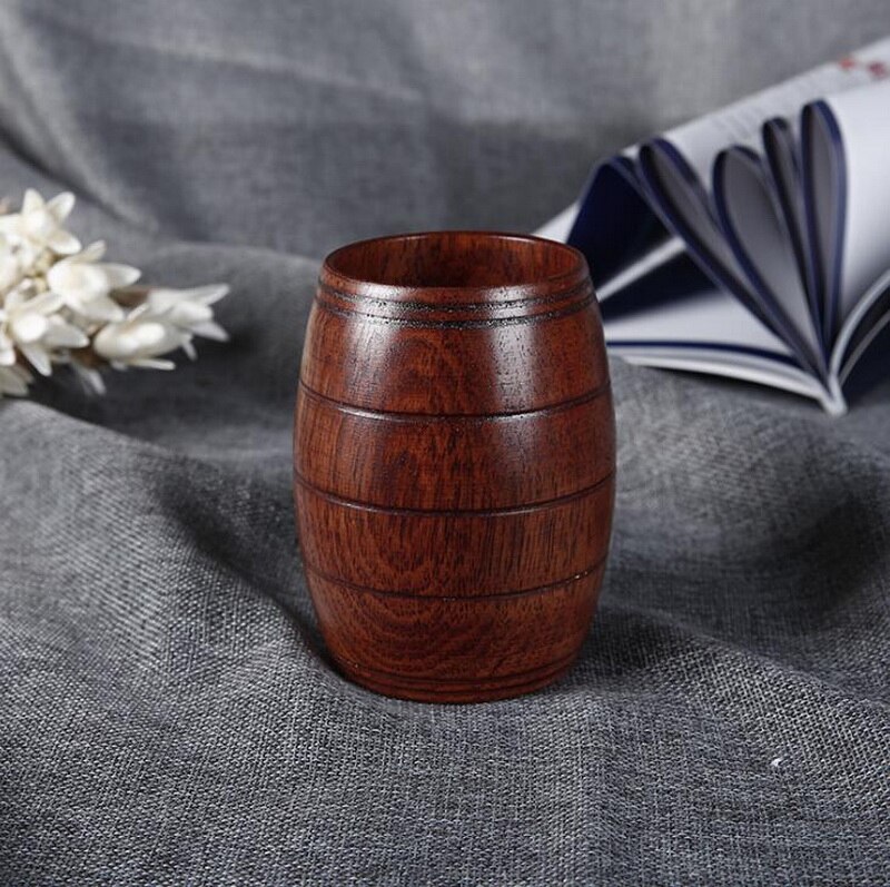 wooden barrel cup personality brown Japanese ancie... – Grandado
