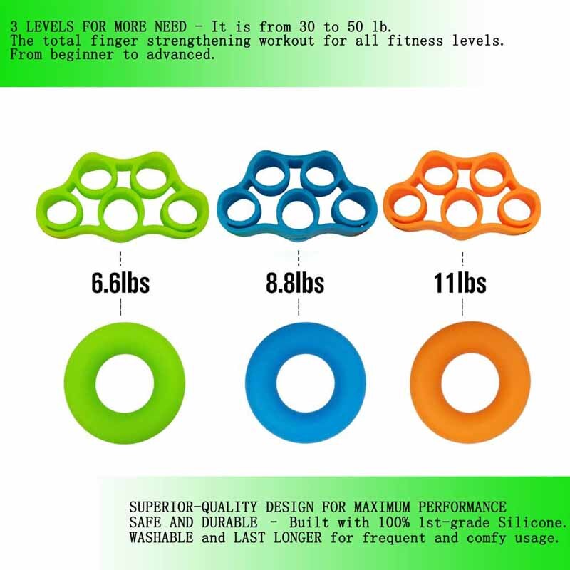 Siliconen Vinger Pull Ring + Resistance Bands Voor... – Grandado