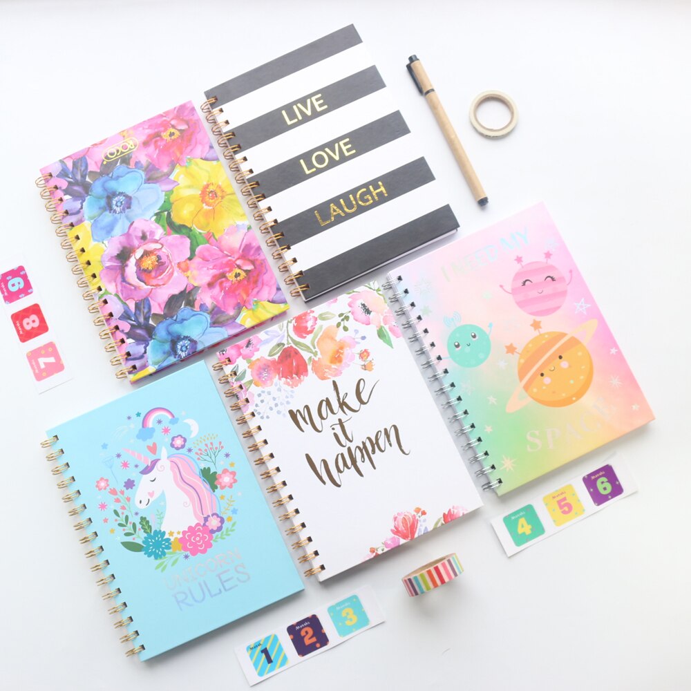 cute school coil spiral hardcover composition note... – Vicedeal