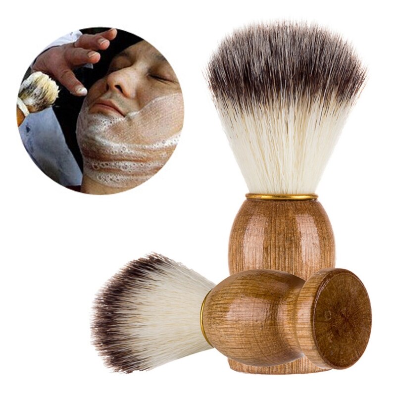 Men Shaving Brush with Wooden Handle Soft Nylon Ha... – Grandado
