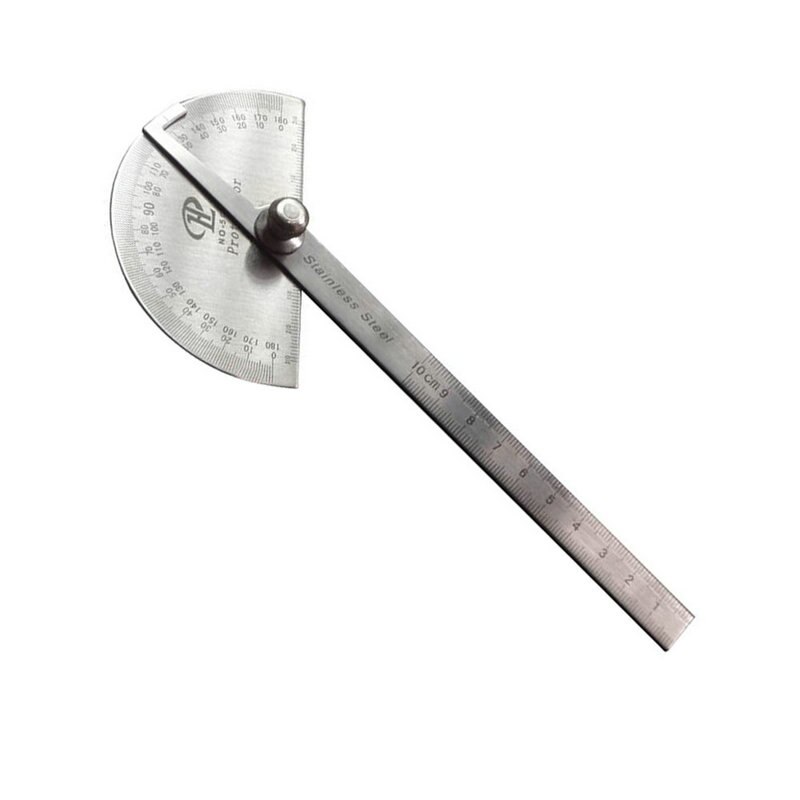Stainless Steel 180 degree Round Head Protractor A... – Vicedeal