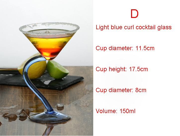 Color Cocktail Glass cup Bend Buttons Spring Glass... – Grandado