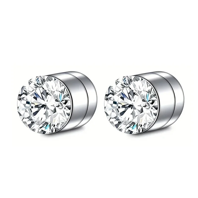 1 Pairs Crystal Strong Magnetic Ear Stud Clip Earr... – Grandado