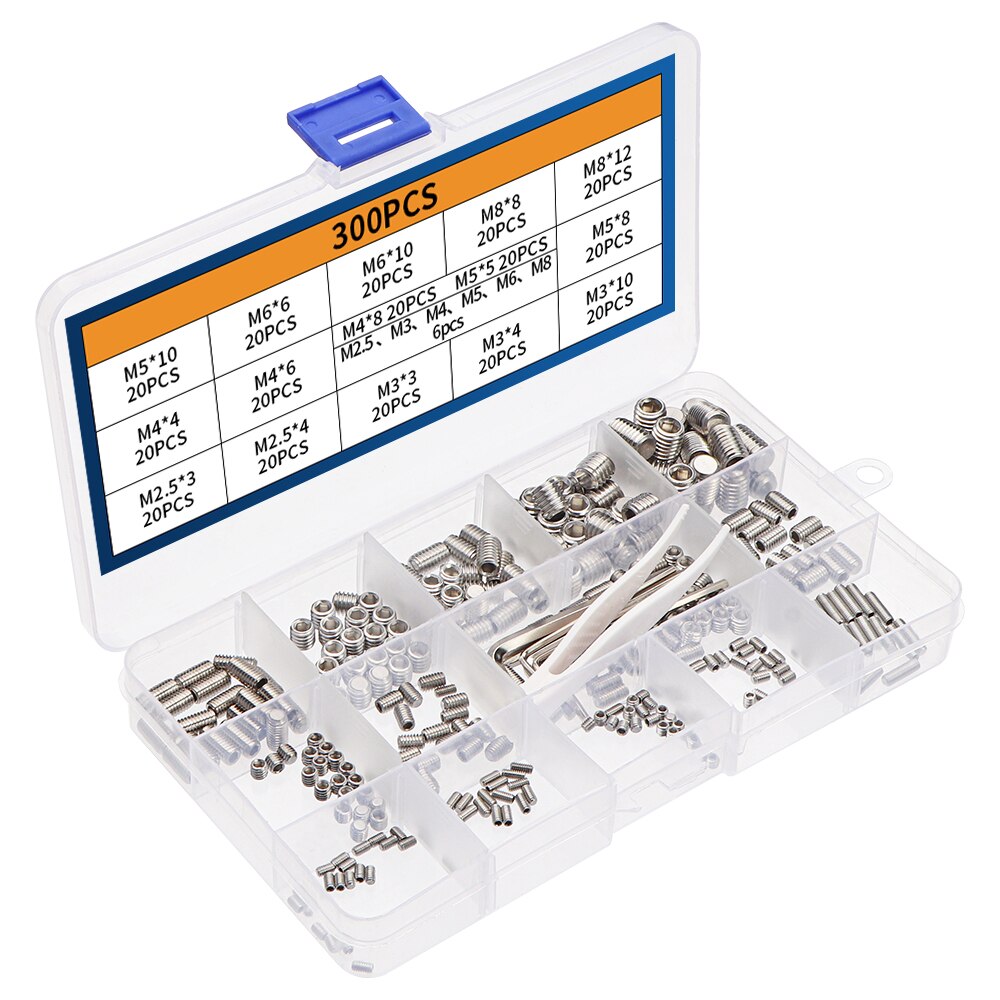 300pcs Hexagon Socket Head Bolts M2.5 M3 M4 M5 M6 ... – Grandado