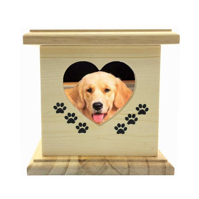 Wood Pet Casket Dog Cat Urns Photo Box Pet Cremati... – Grandado