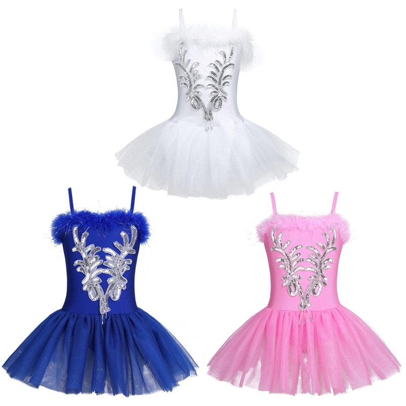 ChicTry Kids Sequins Ballet Tutu Swan Costume Danc... – Grandado
