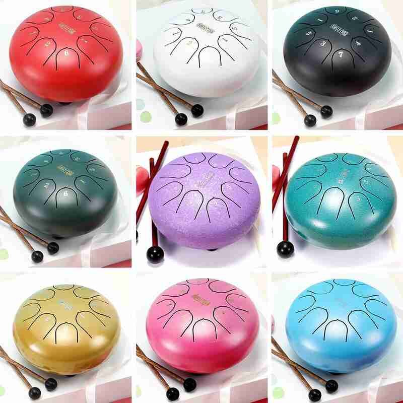 6 Inch Mini Drum 8 Tone Staal Tong Drum Percussie ... – Grandado