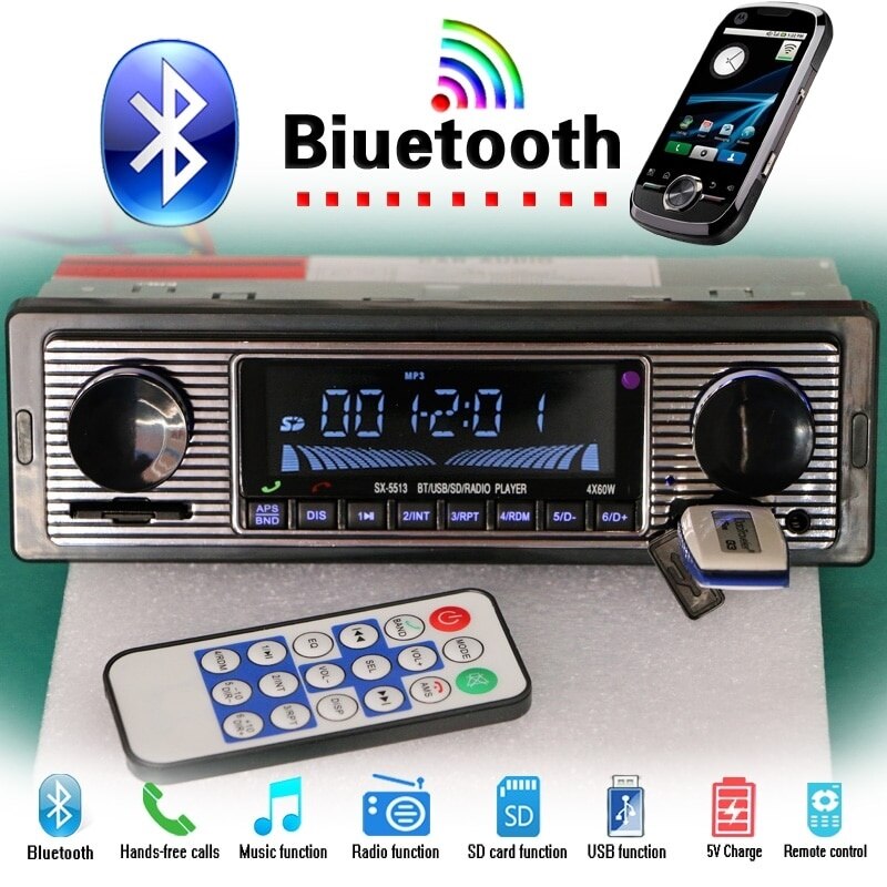 Autoradio 1DIN Auto Radio Stereo In-Dash Bluetooth... – Vicedeal
