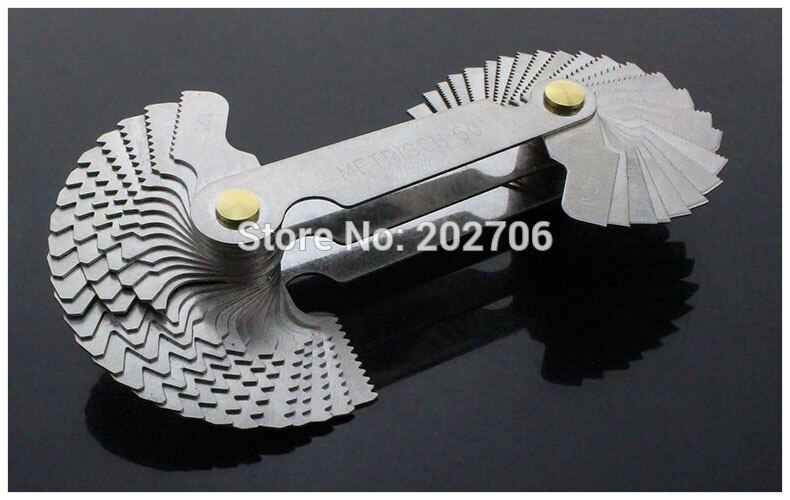 Screw Gauge set Thread Pitch Gage 52 blades 60 deg... – Grandado