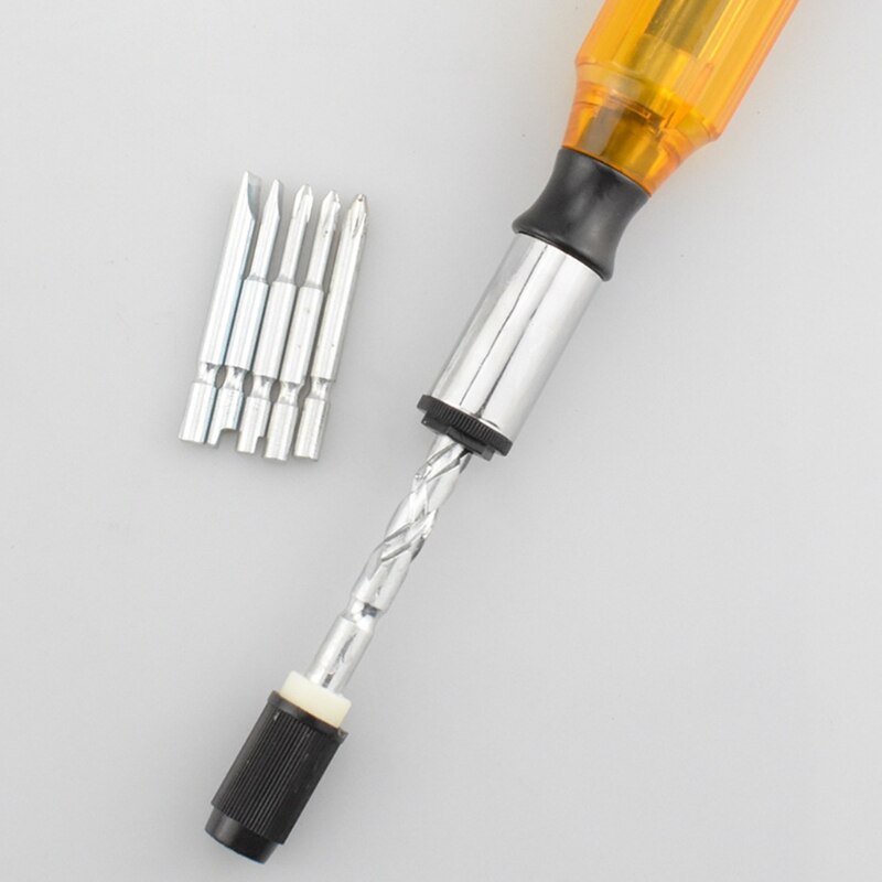 Push Pull Ratchet Screwdriver with 5 Screwdriver H... – Grandado
