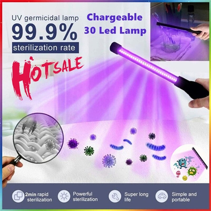 40 LED UV Sterilizer Lamp Rechargeable USB UV Disi... – Vicedeal