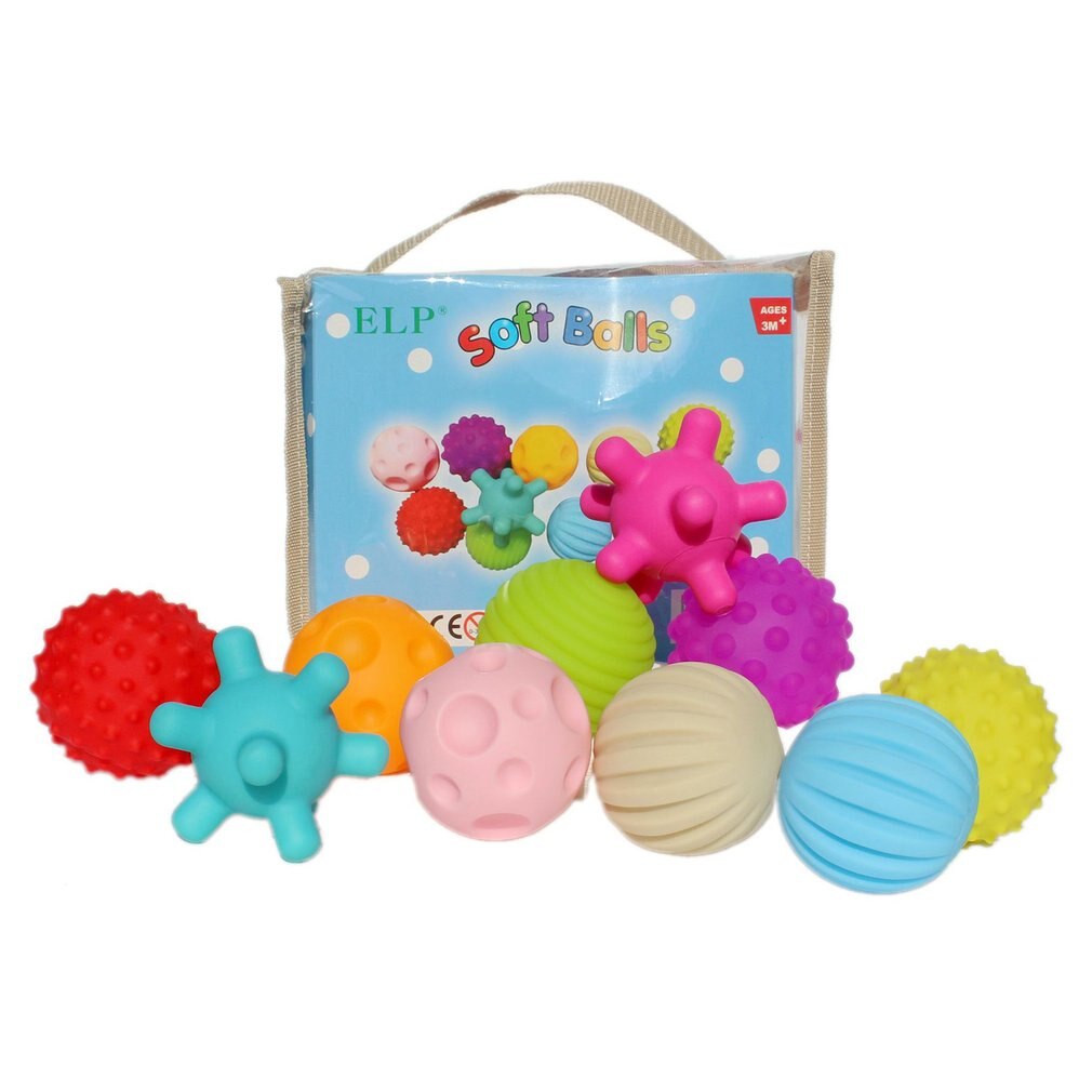 10Pcs Rubber Textured Baby Balls Toy Set Multi Tac... – Vicedeal