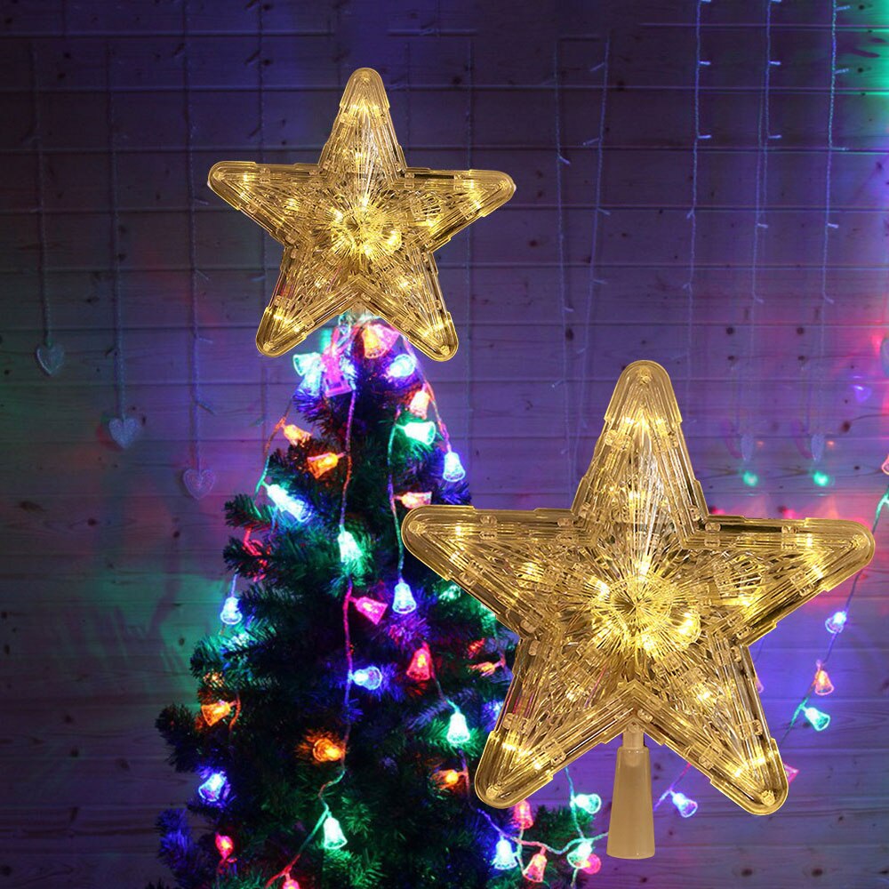 Christmas Tree Top Light Star Snowflake Shape LED ... – Grandado