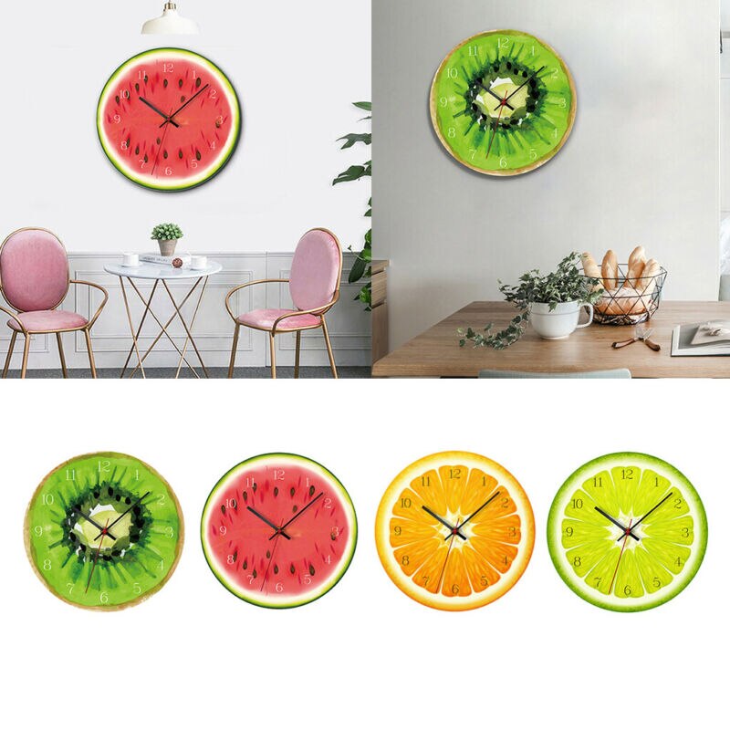 Fruit Wall Clock Lime Modern Kitchen Lemon Clock W... – Grandado