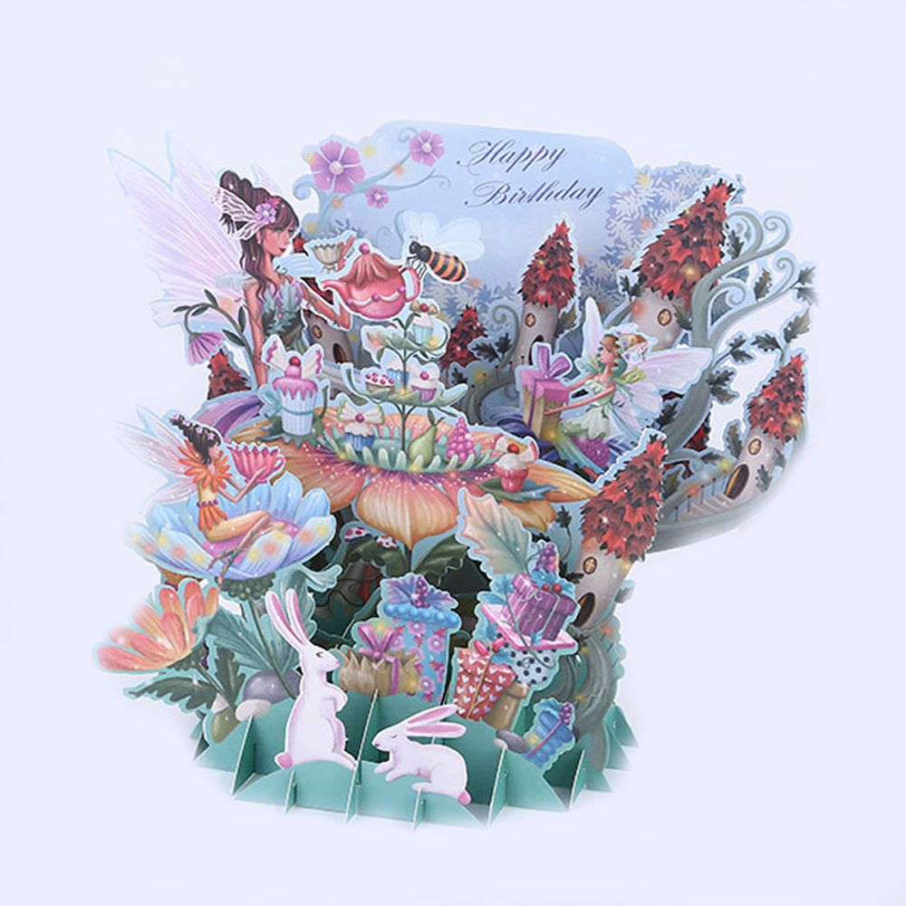 3D Fairy Forest Greeting Cards Happy Birthday Hand... – Grandado