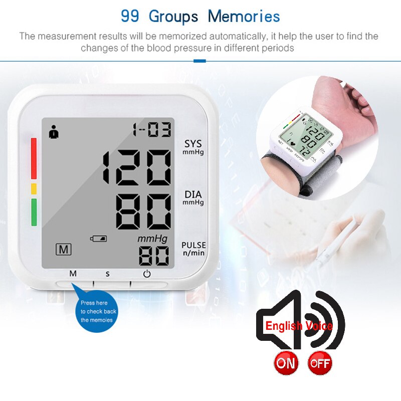 Automatic Blood Pressure Monitor Upper Arm Pulse G... – Grandado