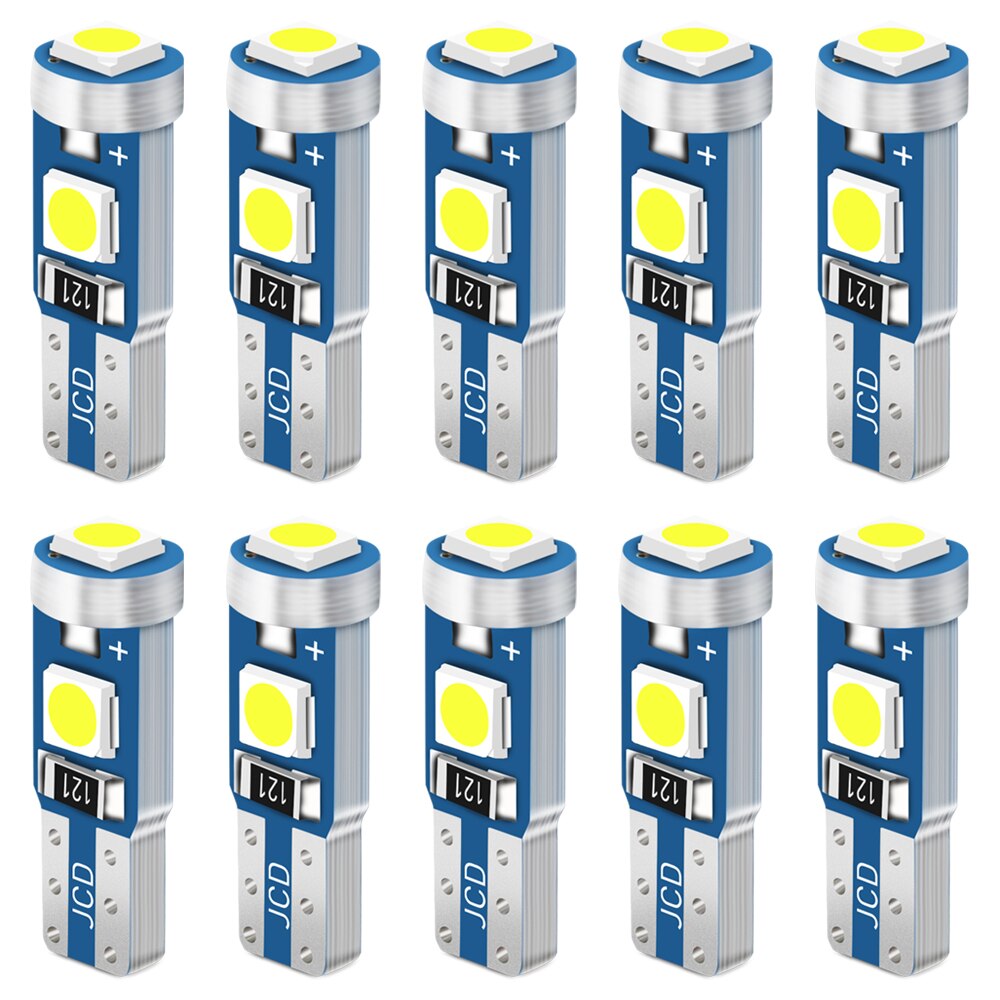 10 Uds T5 bombilla Led W3W Led Canbus coche lámpar... – Grandado