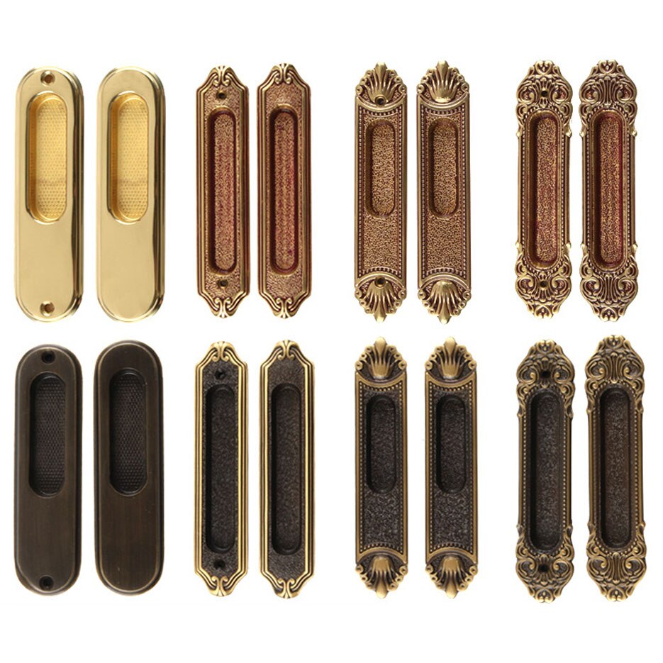 1 Pair Brass Door Handles Sliding Door Handle Euro... – Grandado
