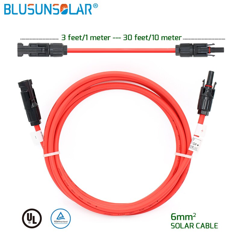 1PCS PV Solar Anschluss mit 1-5 Meter 6mm2 (10AWG)... – Vicedeal