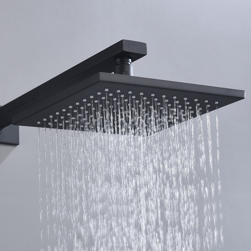 Rvs Vaste Douchekop Mat Zwart Hoge Druk Regendouch... – Grandado