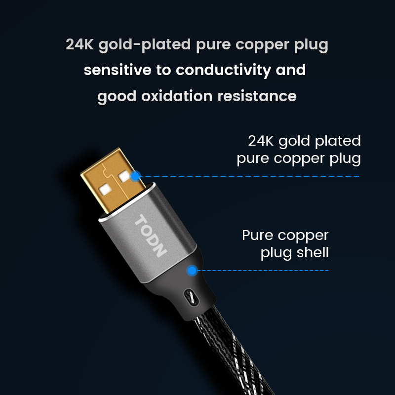 TODN HIFI USB Cable DAC A-B Alpha 4N OFC Digital A... – Vicedeal
