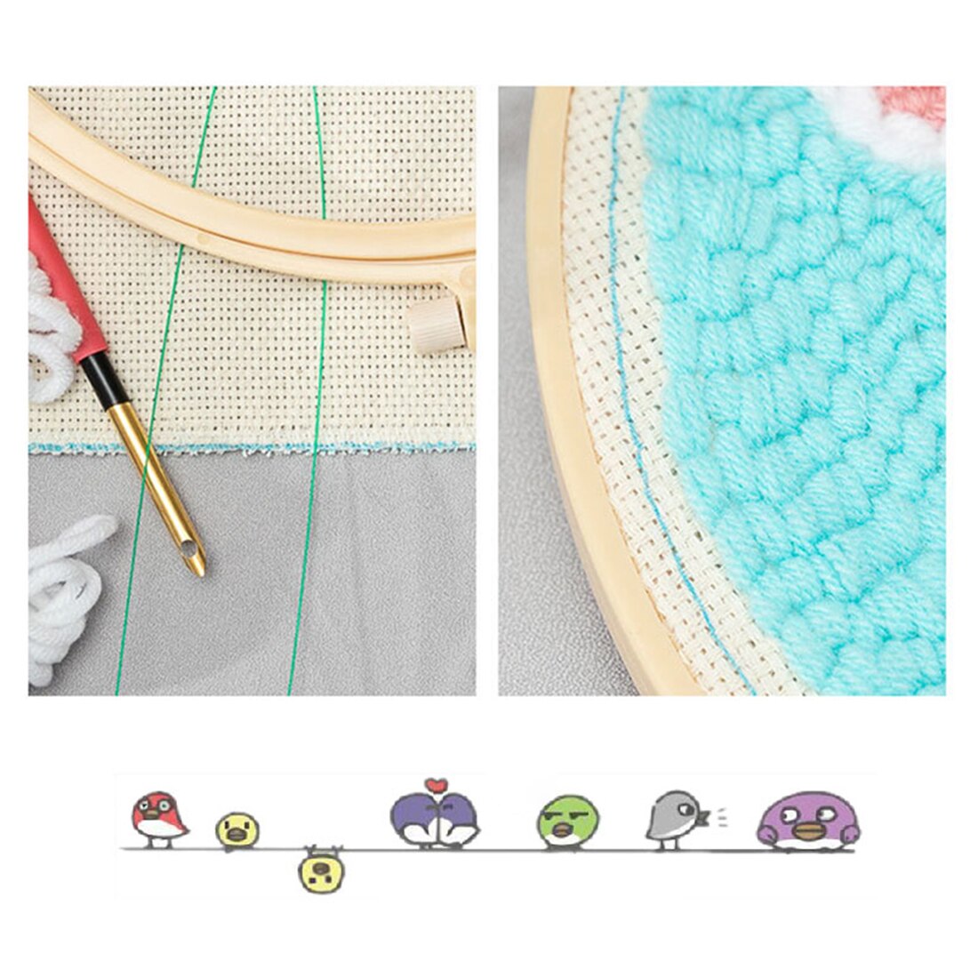 DIY Knitting Wool Rug Hooking Kit Handcraft Woolen... – Grandado