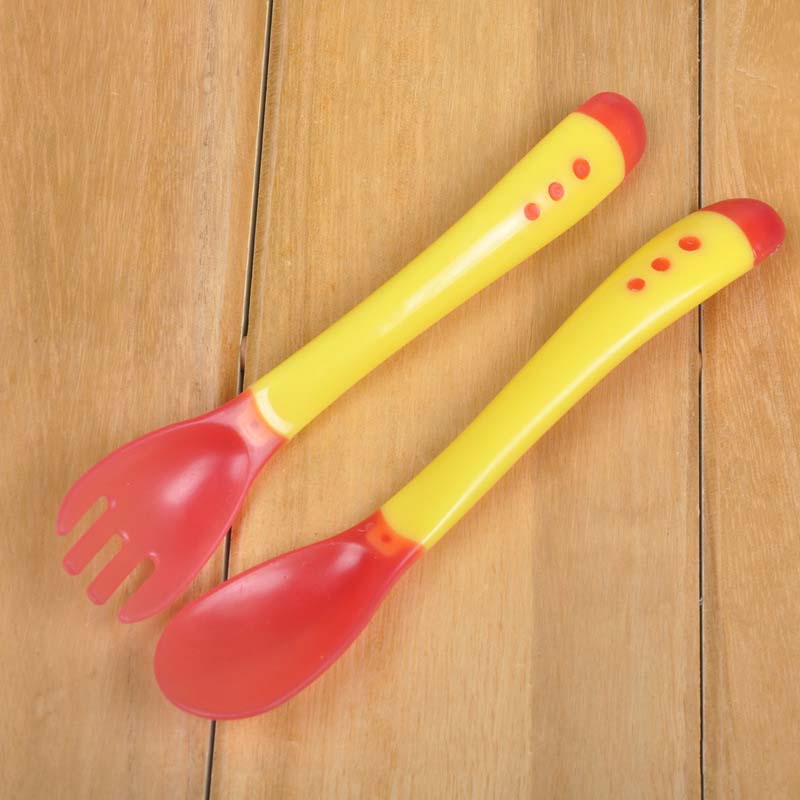 Baby Feeding Spoon Set Temperature Sensing Spoon+F... – Grandado