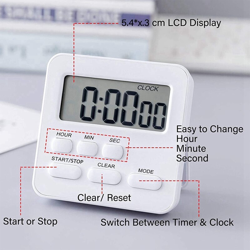 24-Hours Digital Kitchen Timer, Large Display, Lou... – Grandado