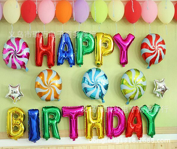 Colorful foil balloons Happy birthday balloons let... – Grandado